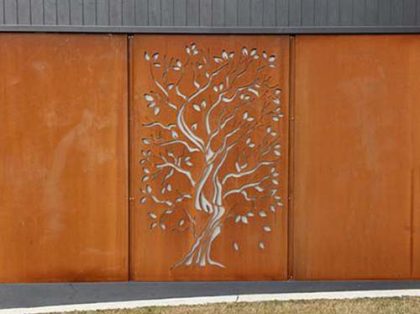 Corten Privacy Screen GN-SP-1346 Rusted Metal Oak Tree - Gnee Garden