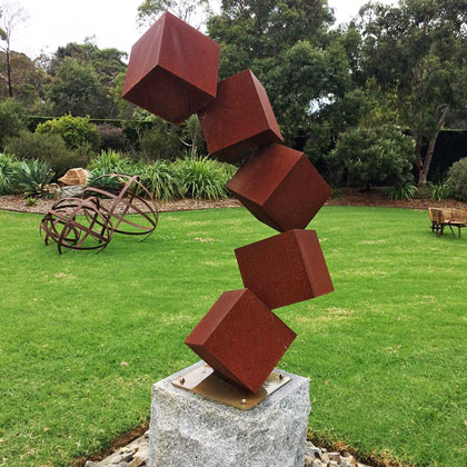 Corten Garden Sculpture GN-SS-017 Danger Blocks - Gnee Garden