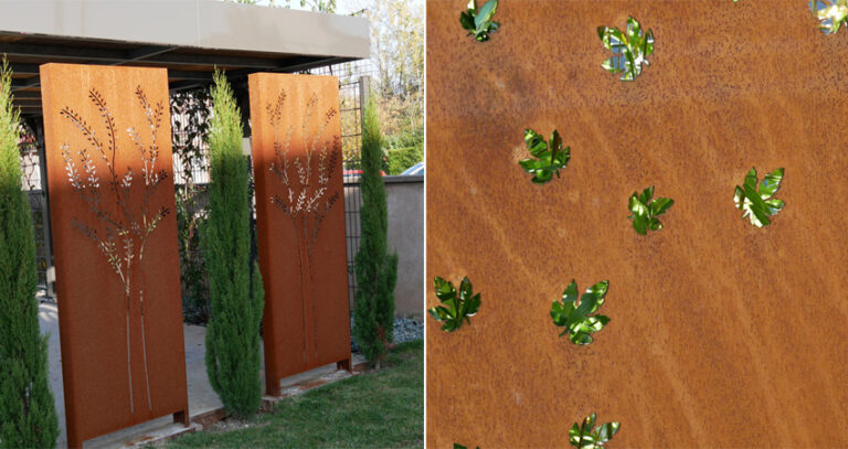Corten Steel Screen Panels: Garden Designs - Gnee Garden