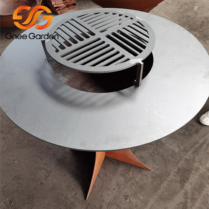 Corten Steel BBQ GN-BBQ-210 Outdoor Kitchen Grill - Gnee Garden